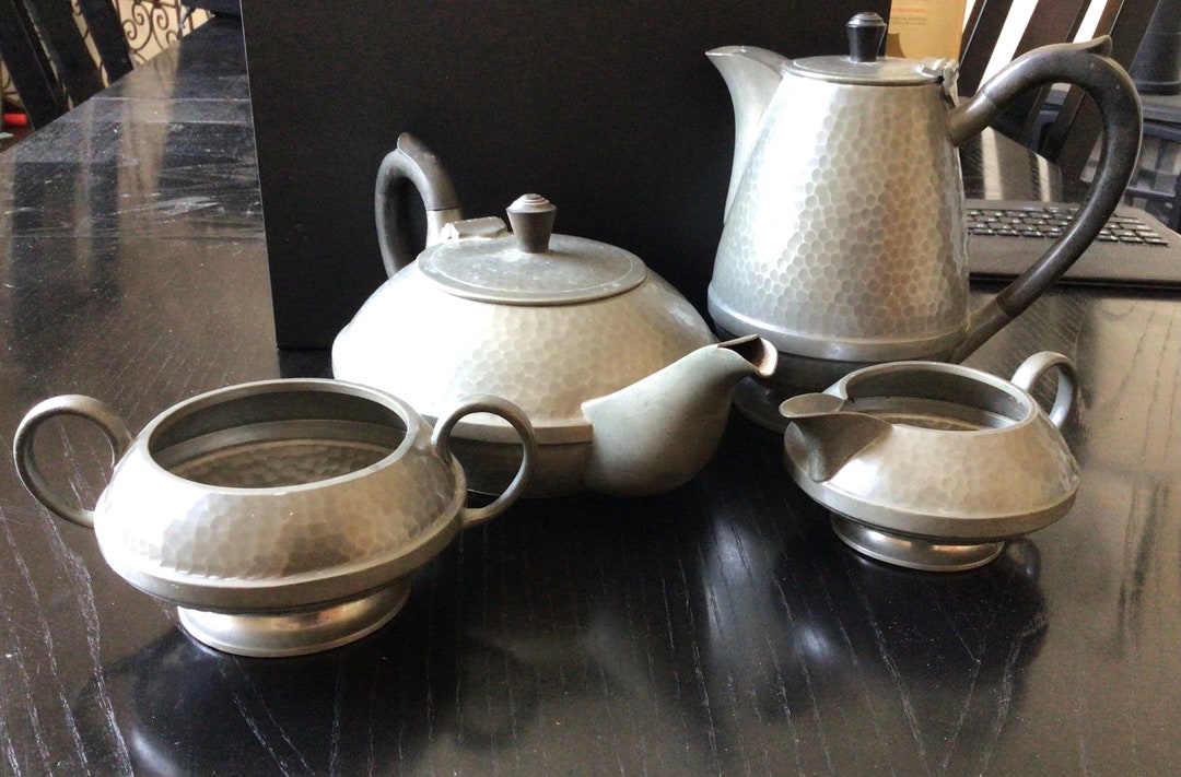 Pewter Tea Set Inc Tea Pot , Sugar Bowl, Milk Jug & Hot Water Jug. - Etsy