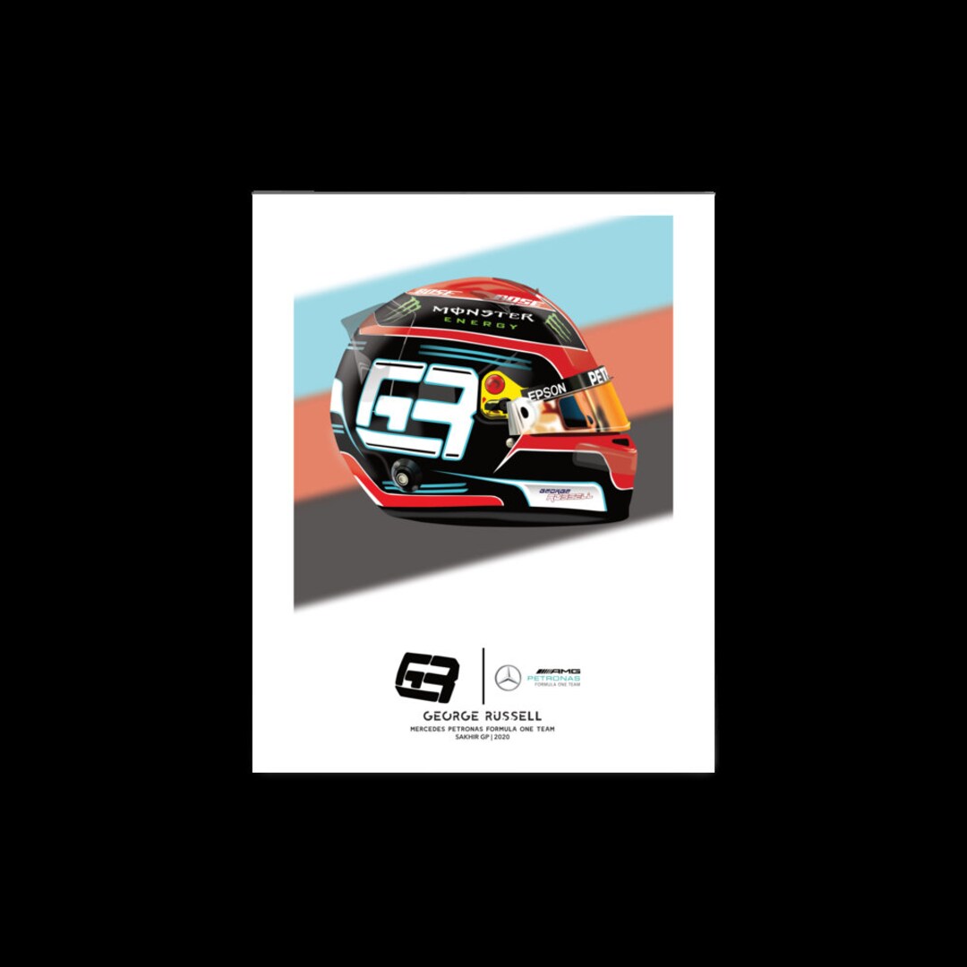 George Russell - Helmet Poster - Etsy