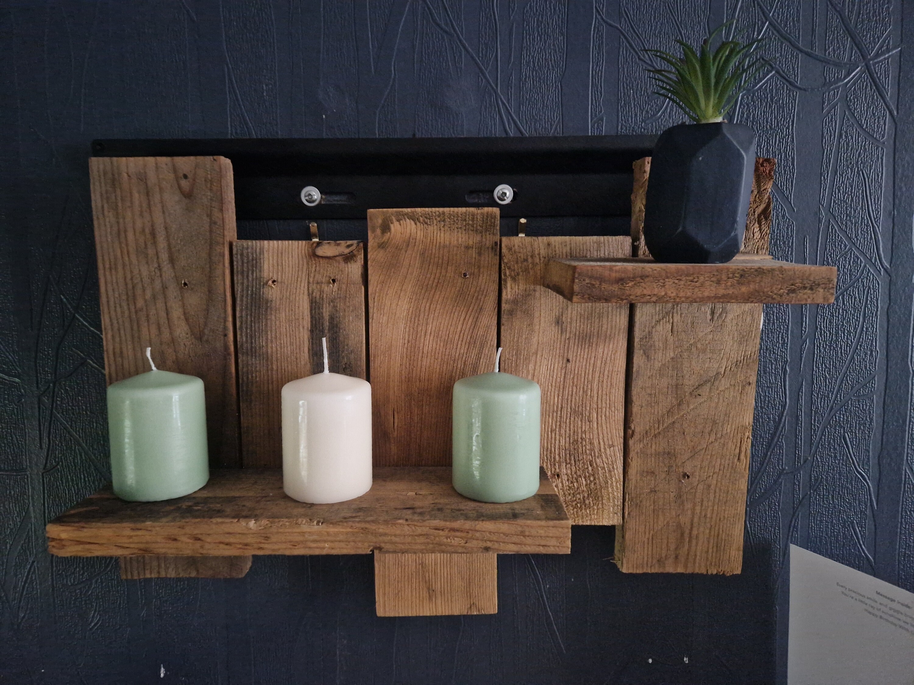 Reclaimed Wooden Shelving, Rustic Wood Shelf, Recycled Pallet Display ...