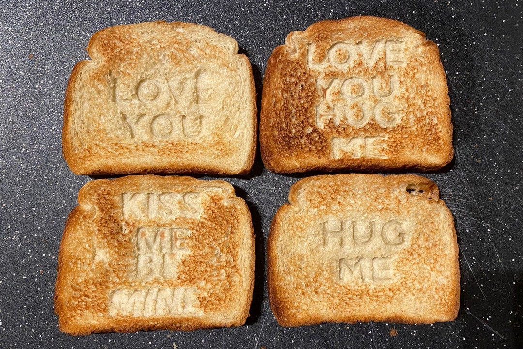 Valentine's Day Toast Stamps Set Love You, Be Mine, Hug Me, Kiss Me ...