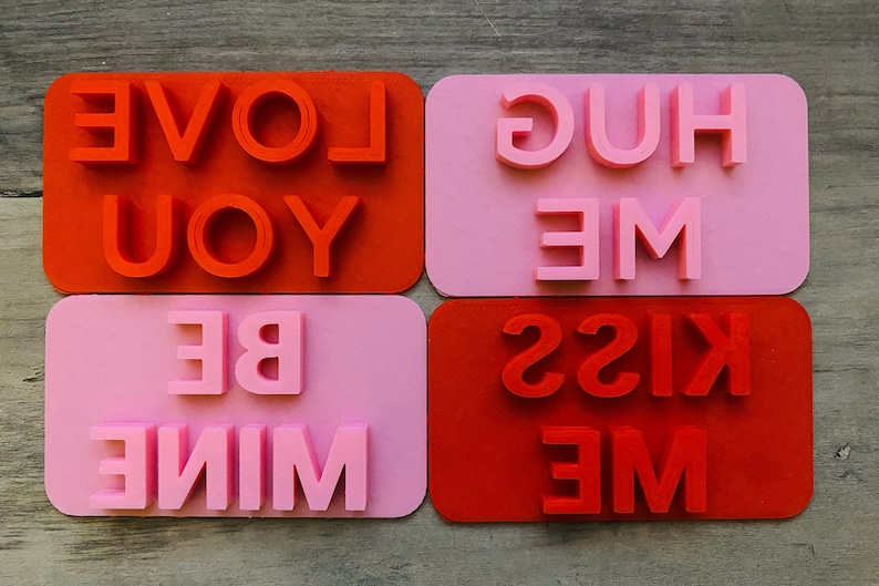 Valentine's Day Toast Stamps Set Love You, Be Mine, Hug Me, Kiss Me ...