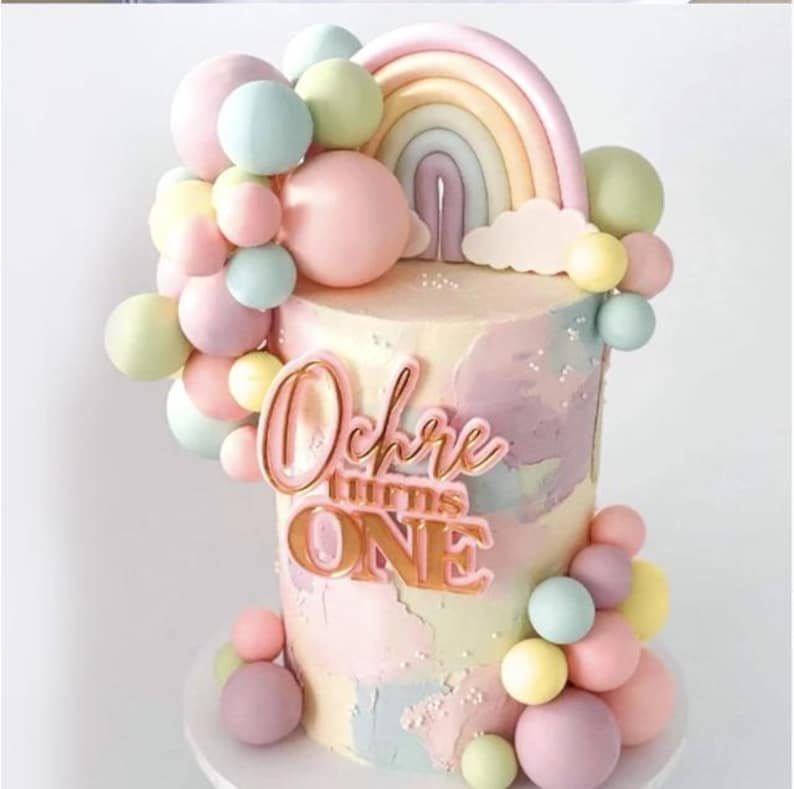 50pcs Mini Cake Toppers Pastel Multi-colour Purple, Pink, Yellow, Green ...