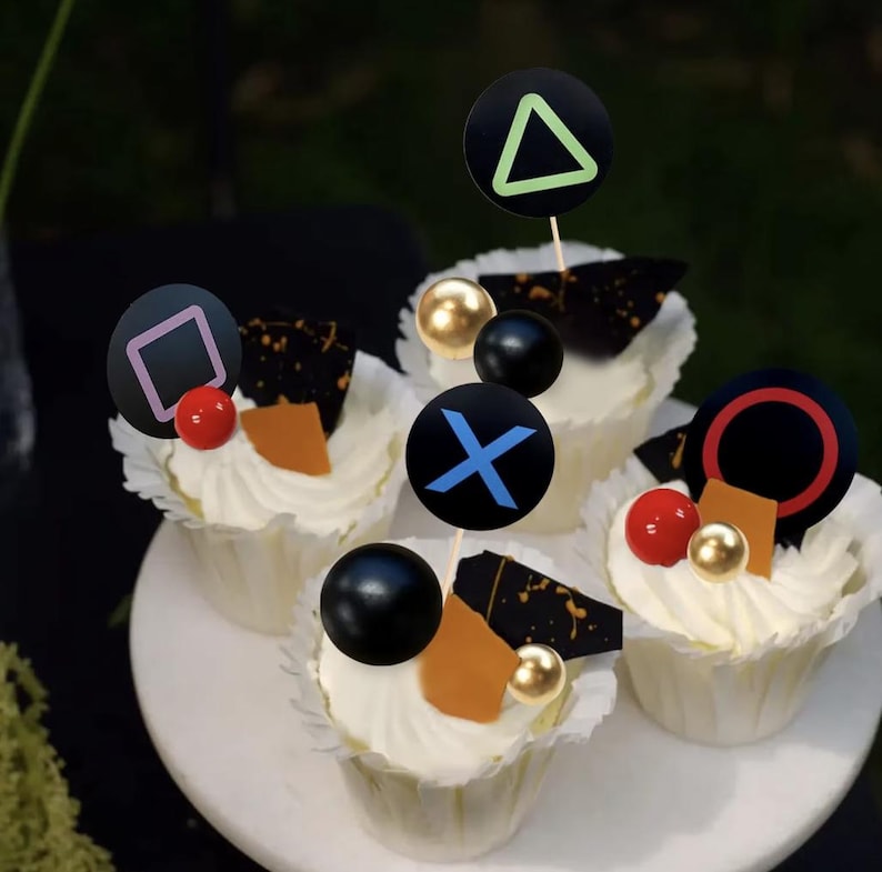 Video Game Cake Topper Set: Controller, Headset, Gaming Symbols - Etsy