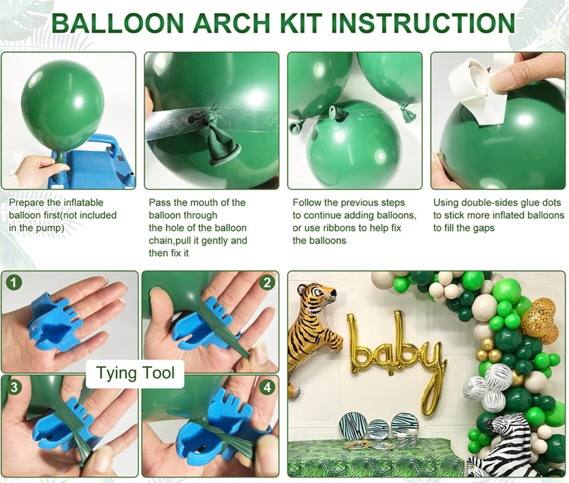 145pcs Emerald Green and Army/forest Green Party Balloon Arch Garland ...
