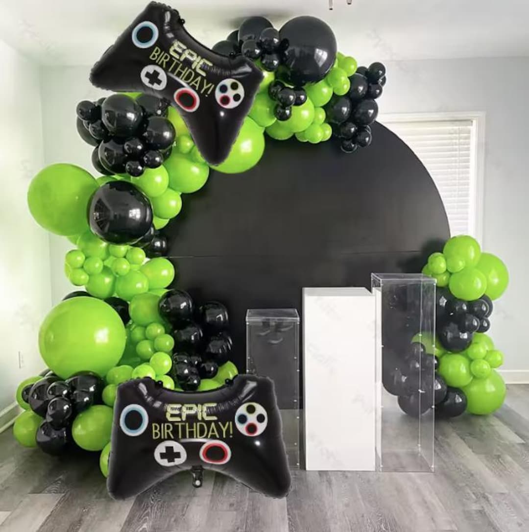 Gaming Balloon Garland Kit: Green & Black, Controller Balloons - Etsy