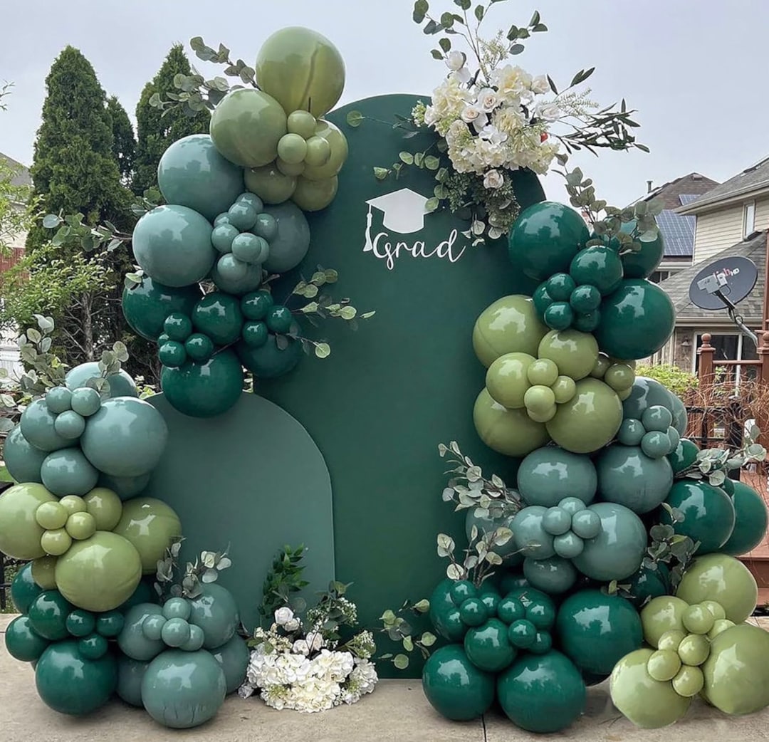 145pcs Emerald Green and Army/forest Green Party Balloon Arch Garland ...