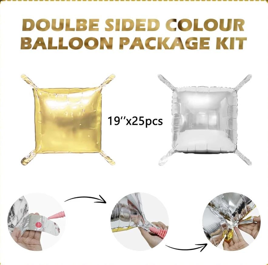 19" Square Foil Balloons: Party Backdrop Decor, 25/50 PCS - Etsy