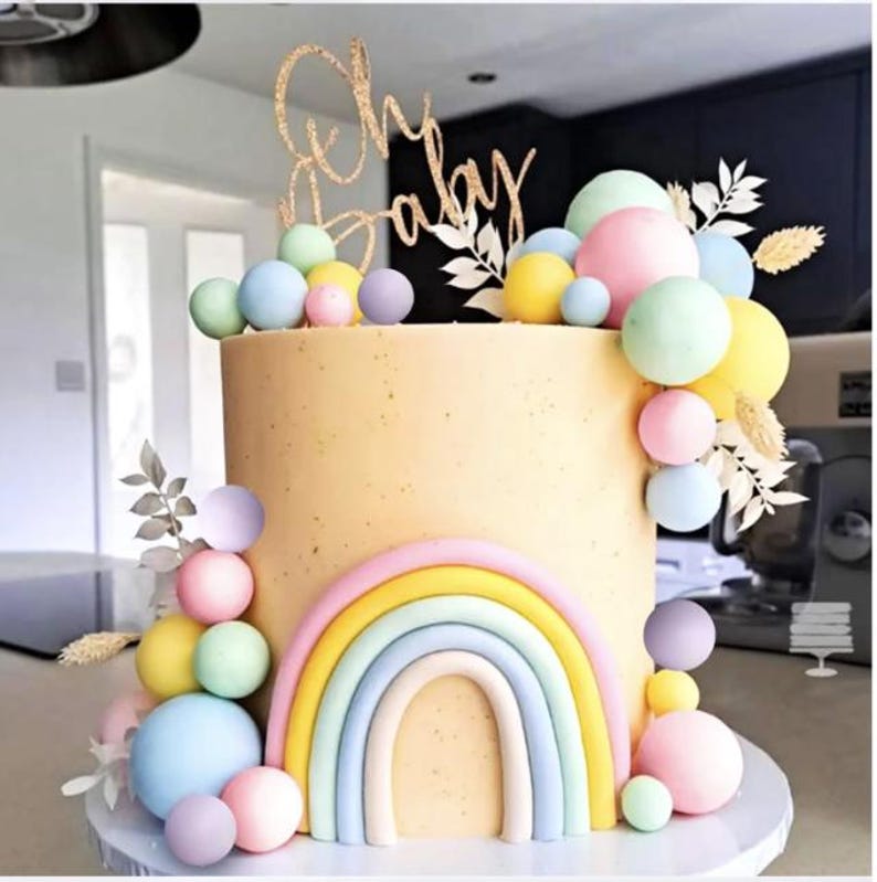 50pcs Mini Cake Toppers Pastel Multi-colour Purple, Pink, Yellow, Green ...