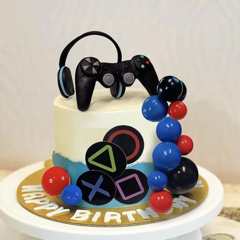 Video Game Cake Topper Set: Controller, Headset, Gaming Symbols - Etsy