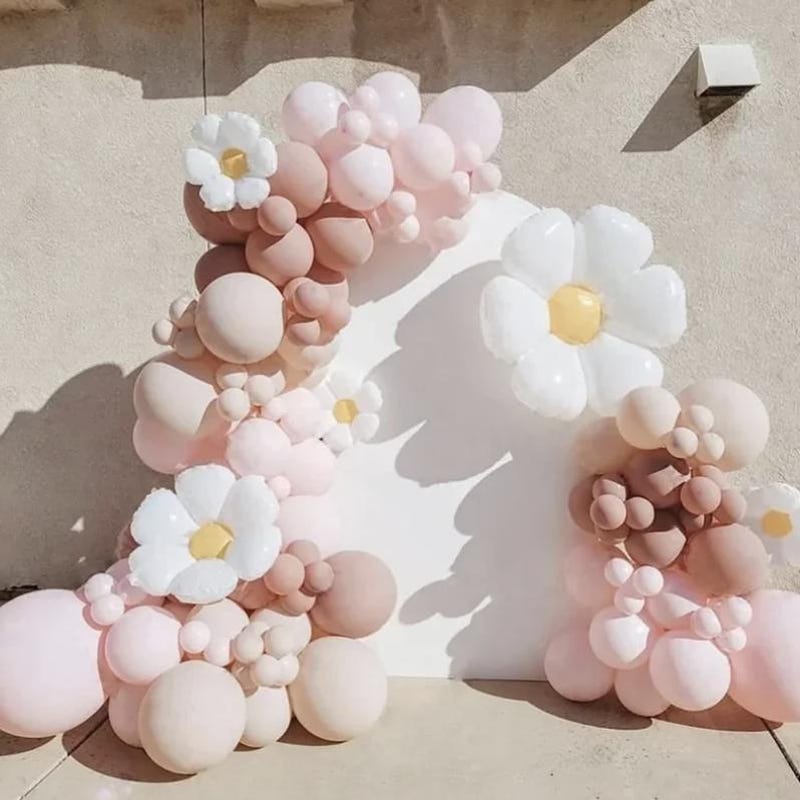 Pink Balloon Arch With Flowers - Etsy