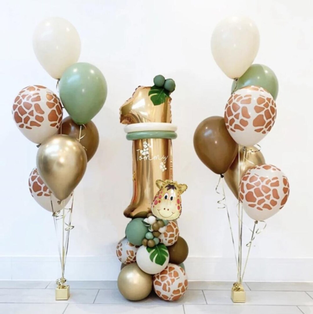 Jungle Giraffe Number Balloon Stack Kit: DIY Birthday Party Decor - Etsy