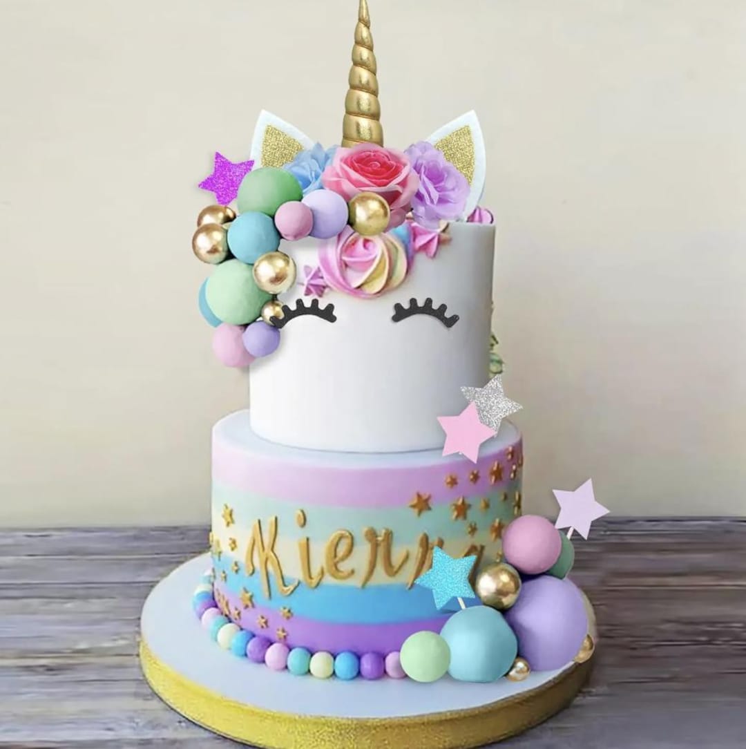 5pcs/38pcs Mini Cake Toppers Unicorn Accessories, Stars, Pastel Cake ...