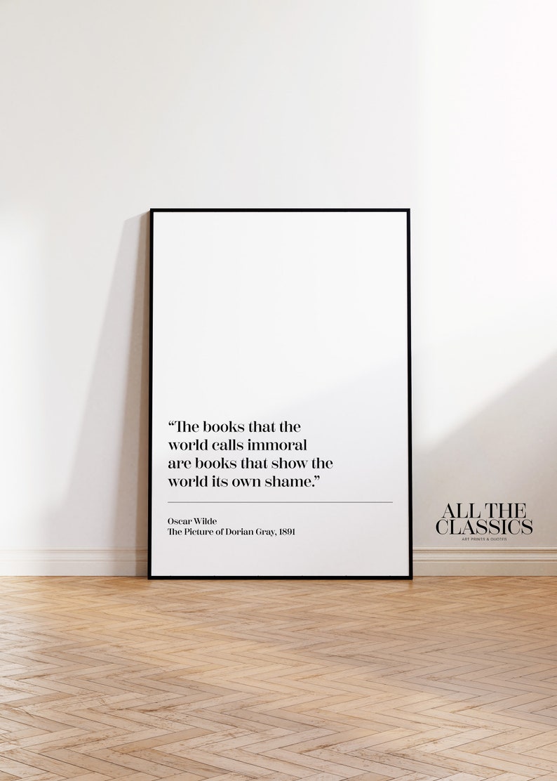Book Quote Art Print Printable Wall Art Minimalist Literary Print Oscar ...