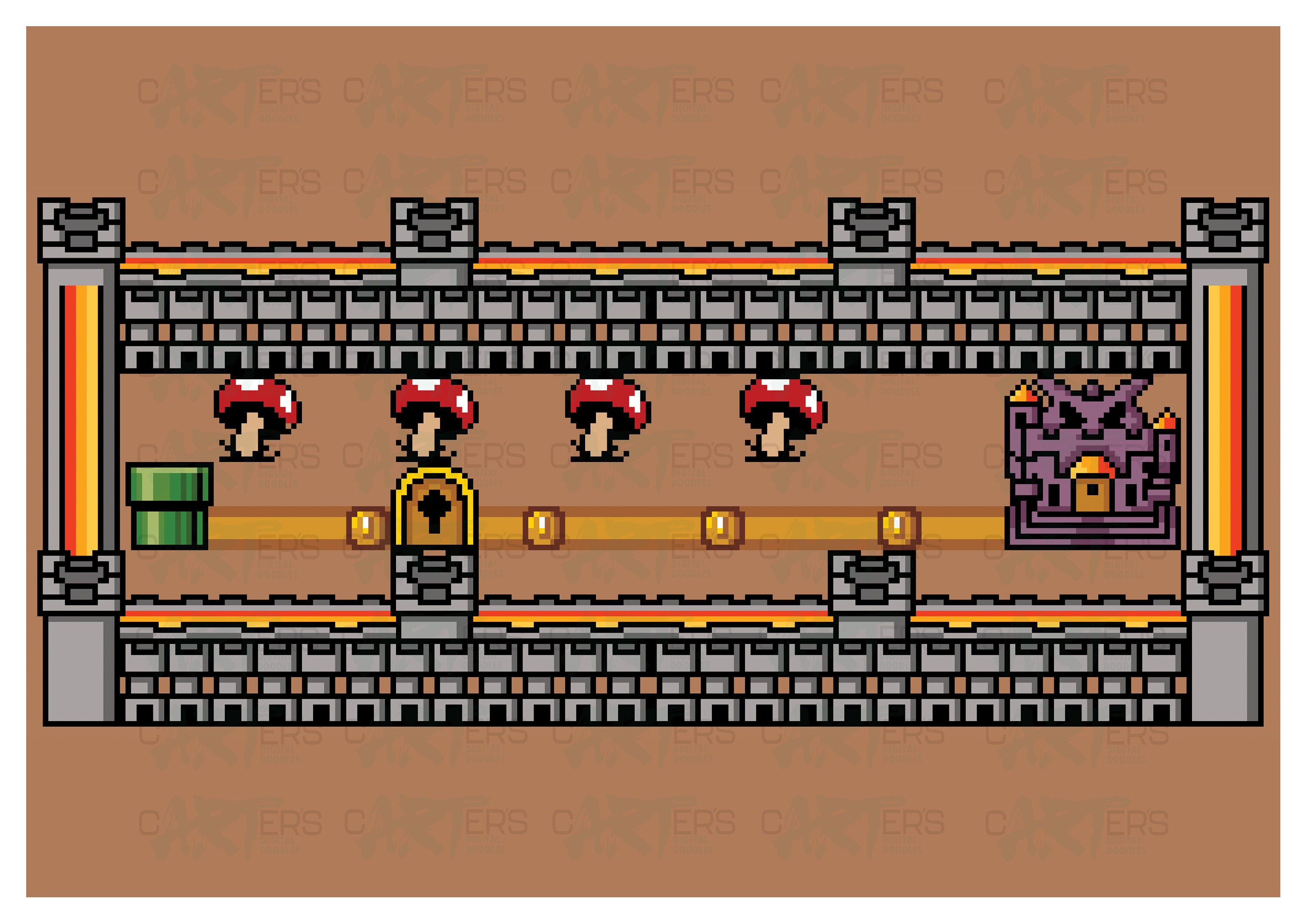 8bit Pixel Art Retro Video Game Map of the World Gamer Gift Gaming Map ...