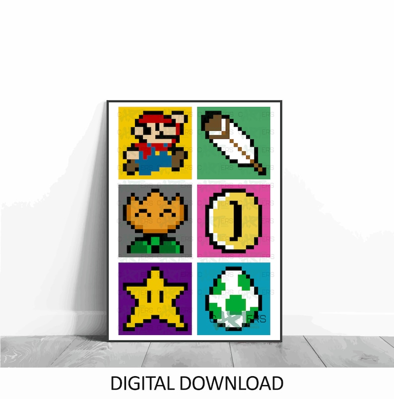 8bit Pixel Art | Retro Video Game | Game Characters Illustration ...
