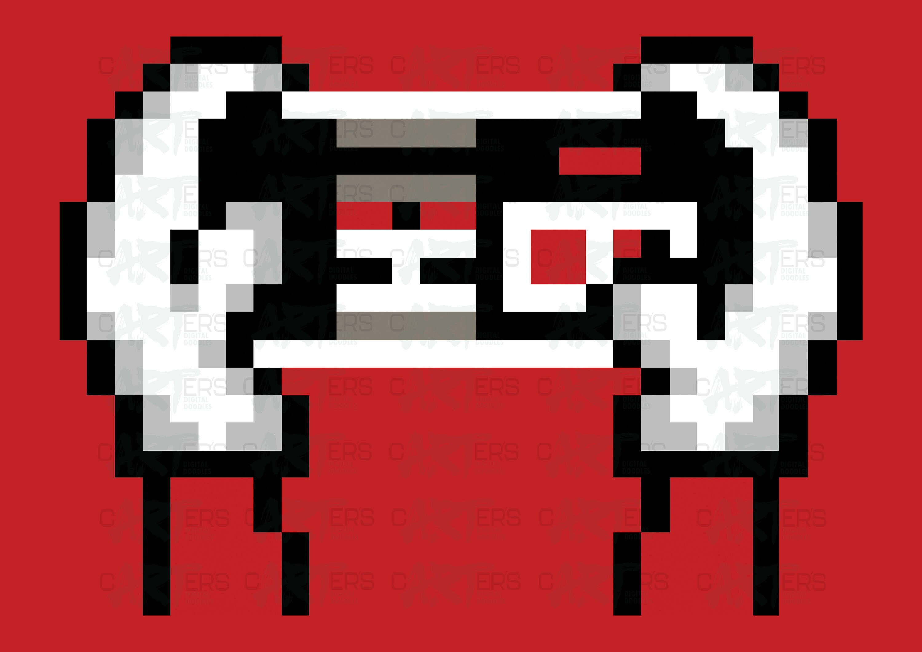 8bit Pixel Art Retro Video Game Game Characters Illustration Gamer Gift ...