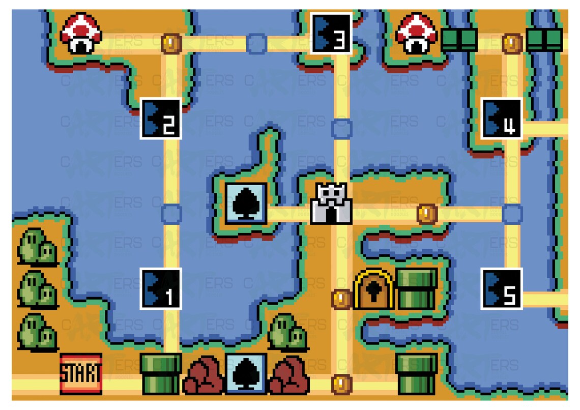 8bit Pixel Art | Retro Video Game | Map of the World | Gamer Gift ...