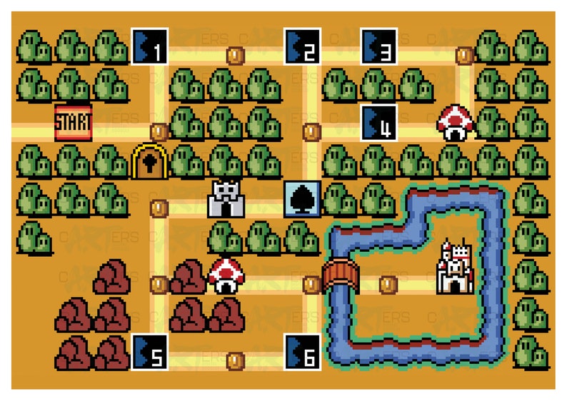 8bit Pixel Art | Retro Video Game | Map of the World Illustration ...