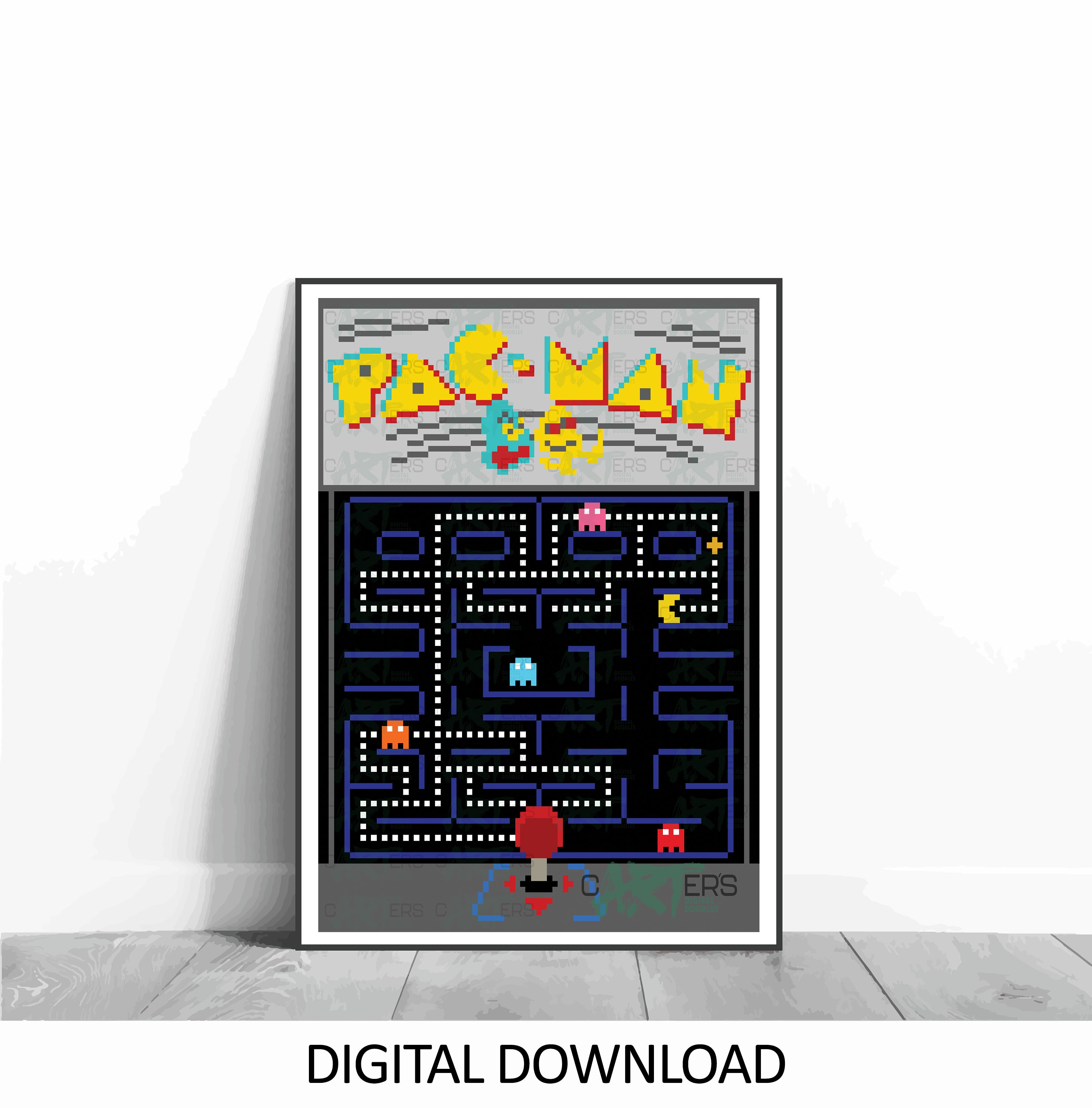 8bit Pixel Art | Retro Video Game | Arcade Machine | Gamer Gift ...