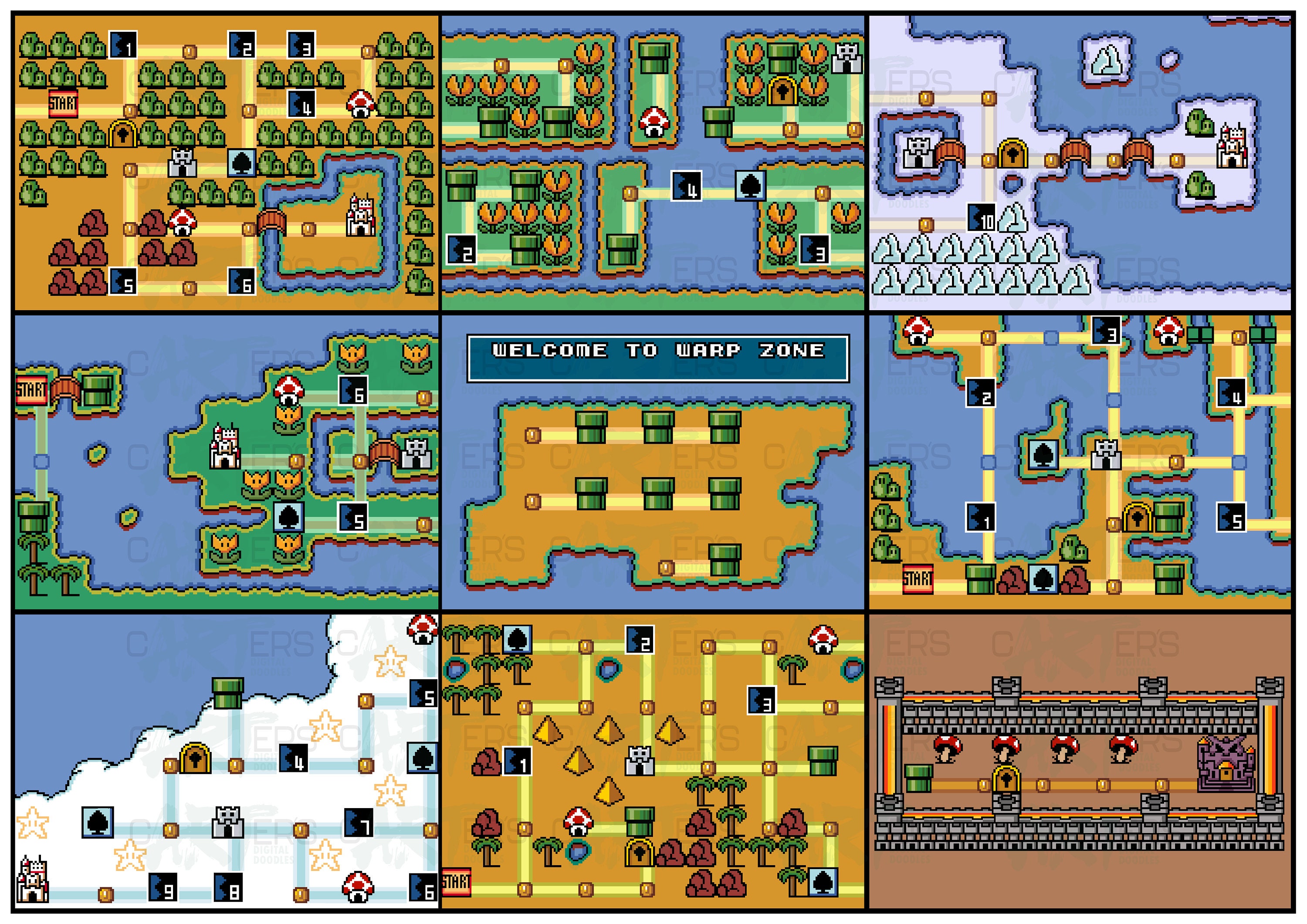 8bit Pixel Art / Videojuego retro / Mapa del mundo / Regalo de - Etsy ...