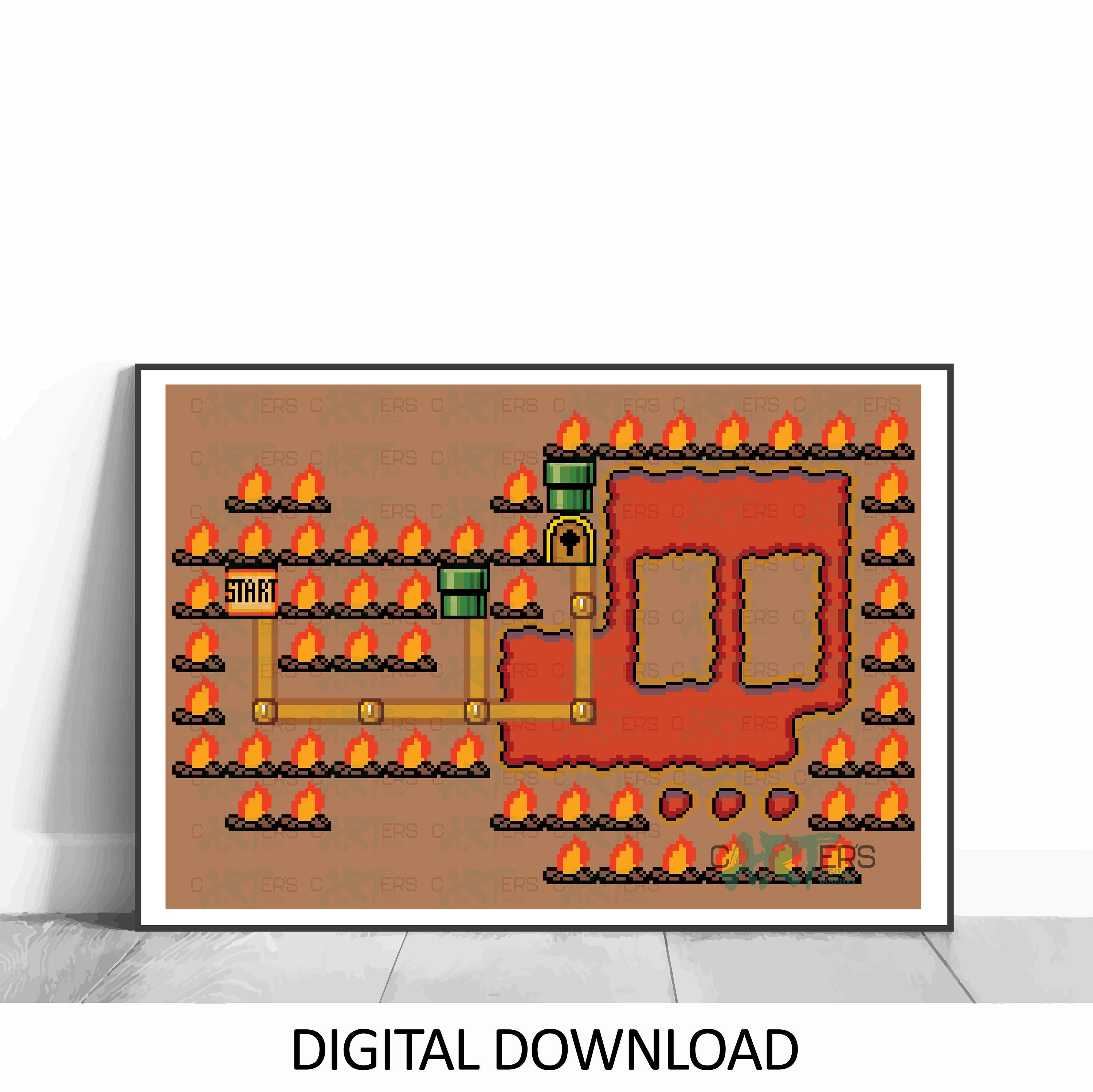 8bit Pixel Art Retro Video Game Map of the World Gamer Gift Gaming Map ...