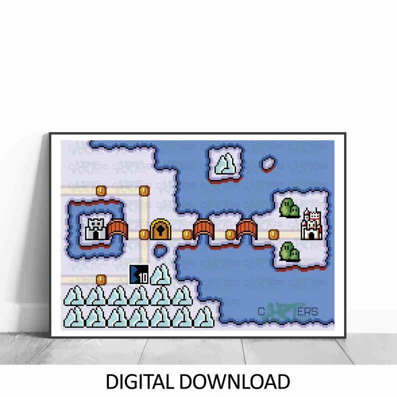 8bit Pixel Art Retro Video Game Map of the World Gamer Gift Gaming Map ...