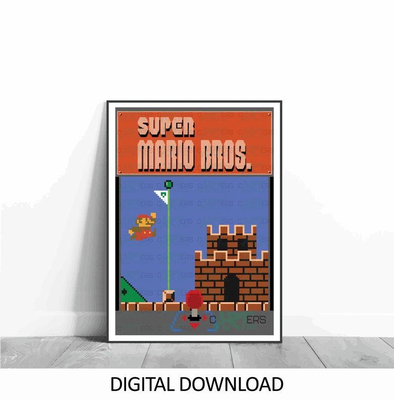 8bit Pixel Art Retro Video Game Arcade Machine Gamer Gift Gaming Poster ...
