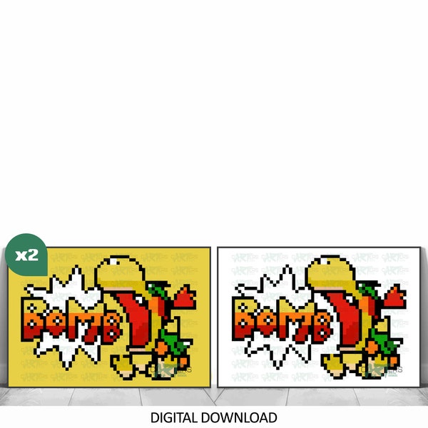Bowser Pixel Art - Etsy