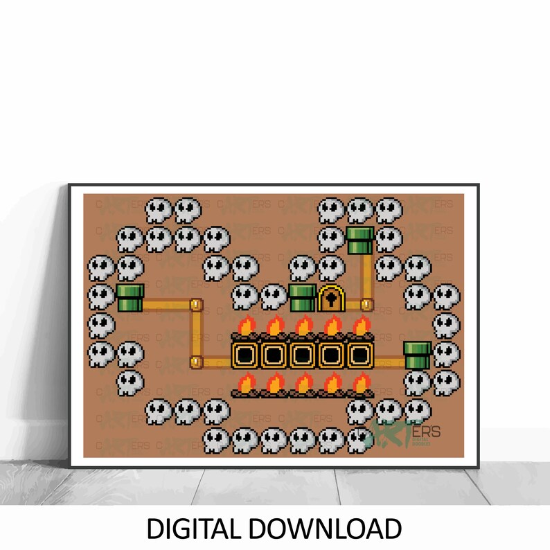 8bit Pixel Art Retro Video Game Map of the World Gamer Gift Gaming Map ...