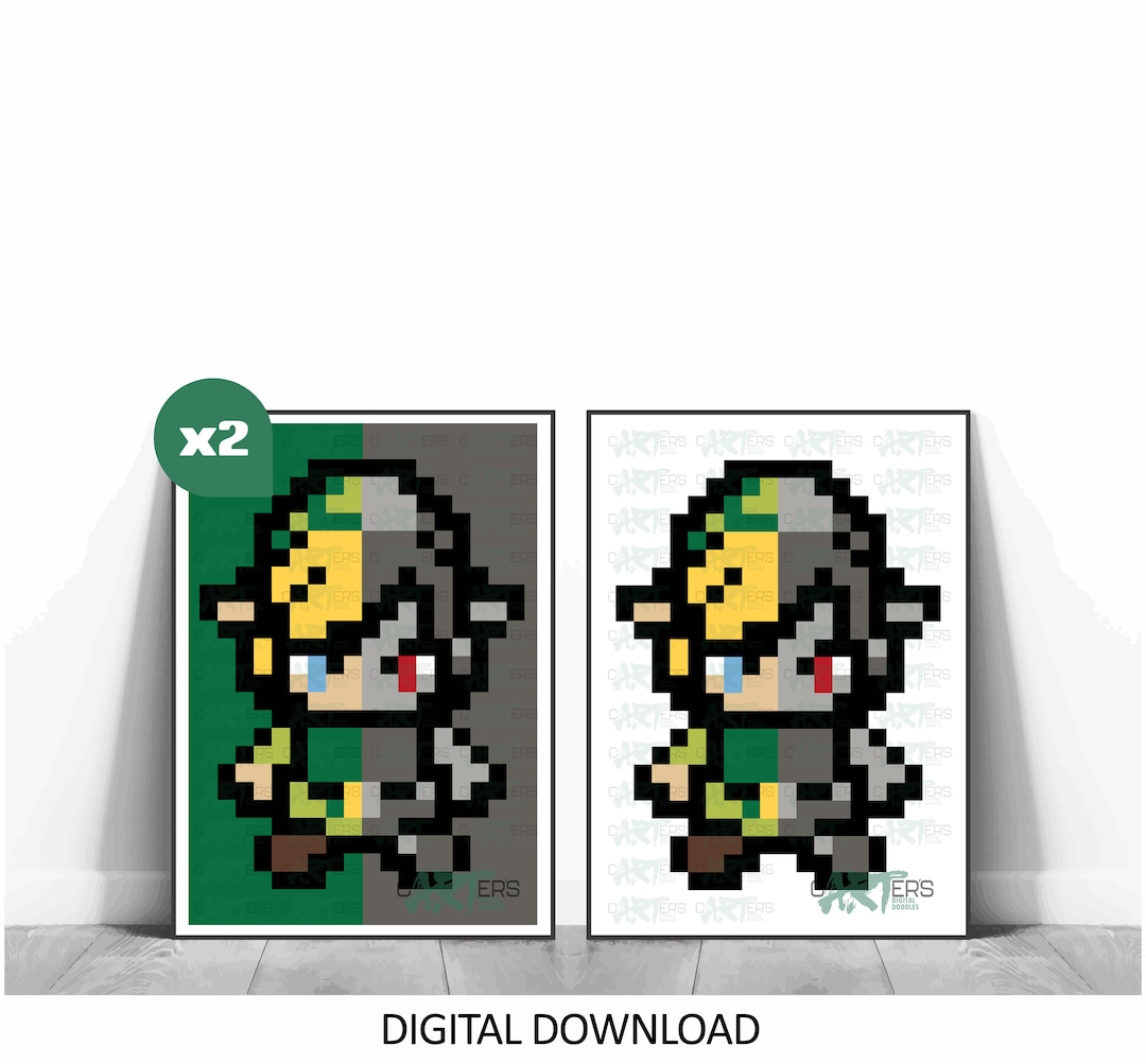 8bit Pixel Art Retro Video Game Game Characters Illustration Gamer Gift ...