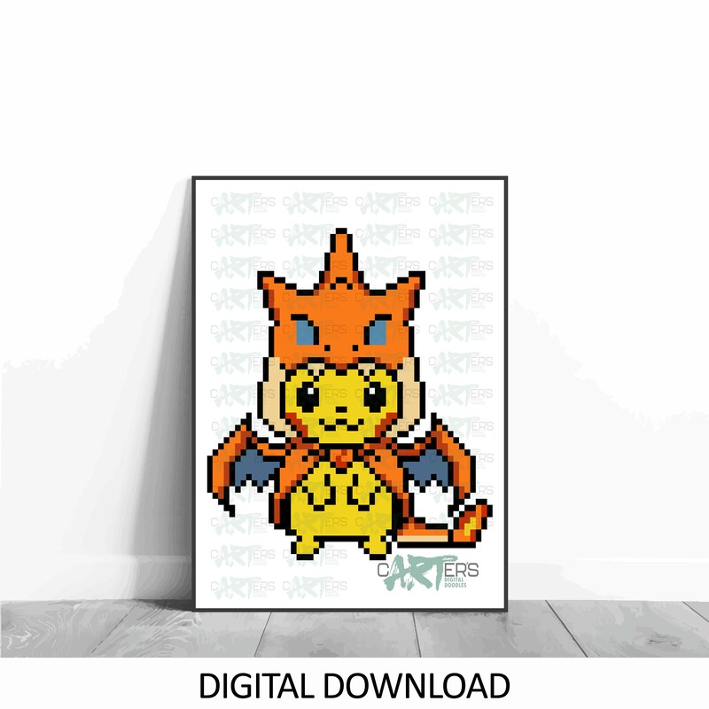 Charizard Pixel Art - Etsy