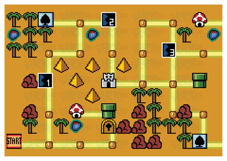 8bit Pixel Art | Retro Video Game | Map of the World | Gamer Gift ...