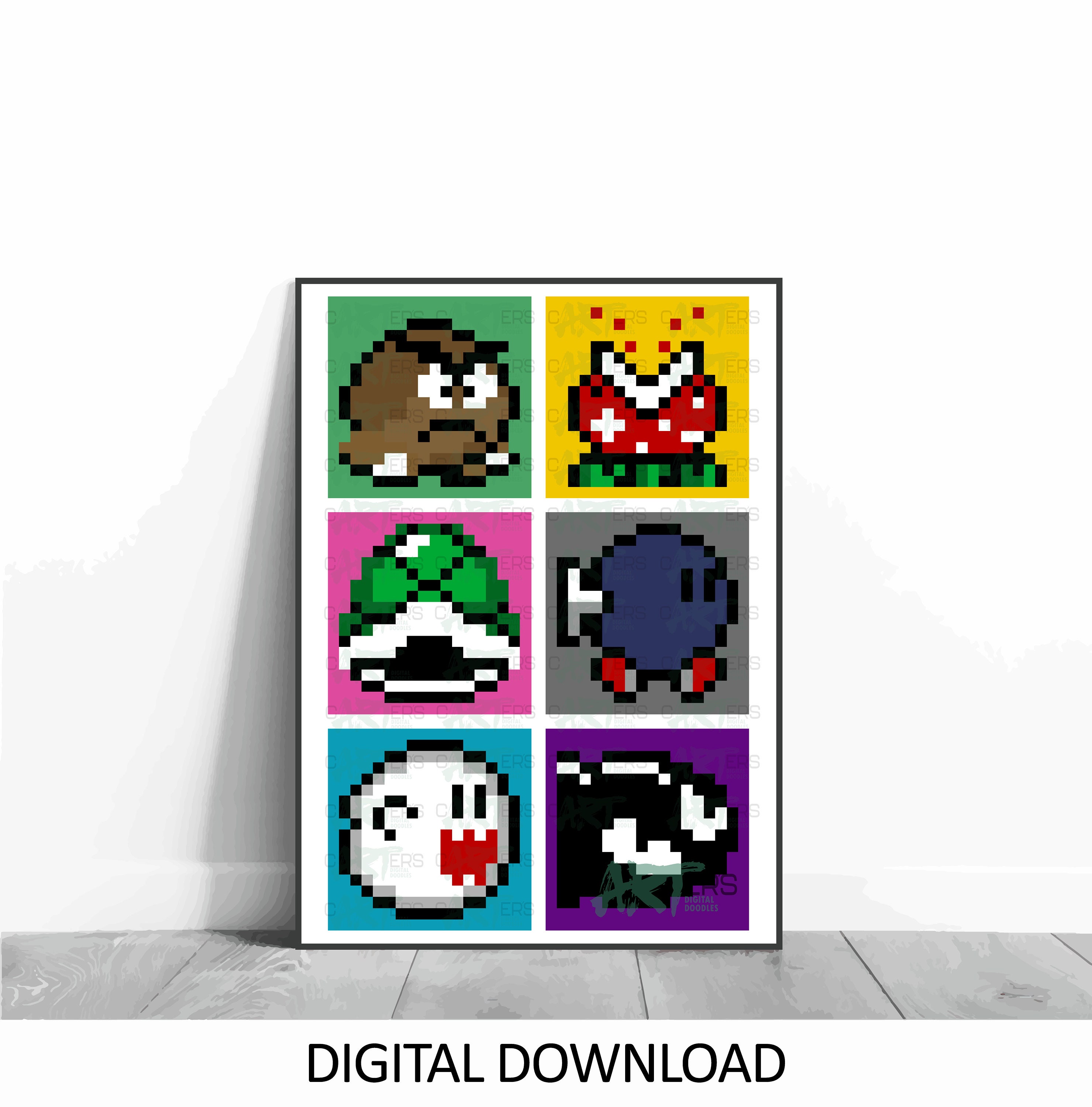 8bit Pixel Art | Retro Video Game | Game Characters Illustration ...