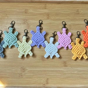 Choose 3 Tropical Macrame Turtle Keychains, Colorful Sea Turtle ...