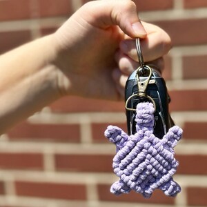 Purple Macrame Turtle Keychain, Sea Turtle Keychain, Macrame Tortoise ...