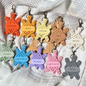 Choose 3 Tropical Macrame Turtle Keychains, Colorful Sea Turtle ...
