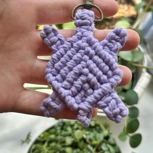 Purple Macrame Turtle Keychain, Sea Turtle Keychain, Macrame Tortoise ...