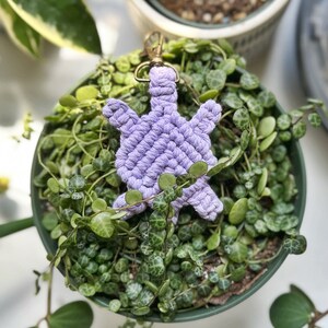 Purple Macrame Turtle Keychain, Sea Turtle Keychain, Macrame Tortoise ...