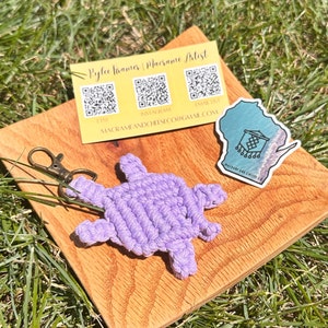Purple Macrame Turtle Keychain, Sea Turtle Keychain, Macrame Tortoise ...