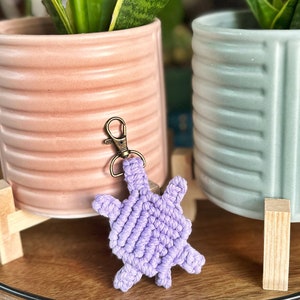 Purple Macrame Turtle Keychain, Sea Turtle Keychain, Macrame Tortoise ...