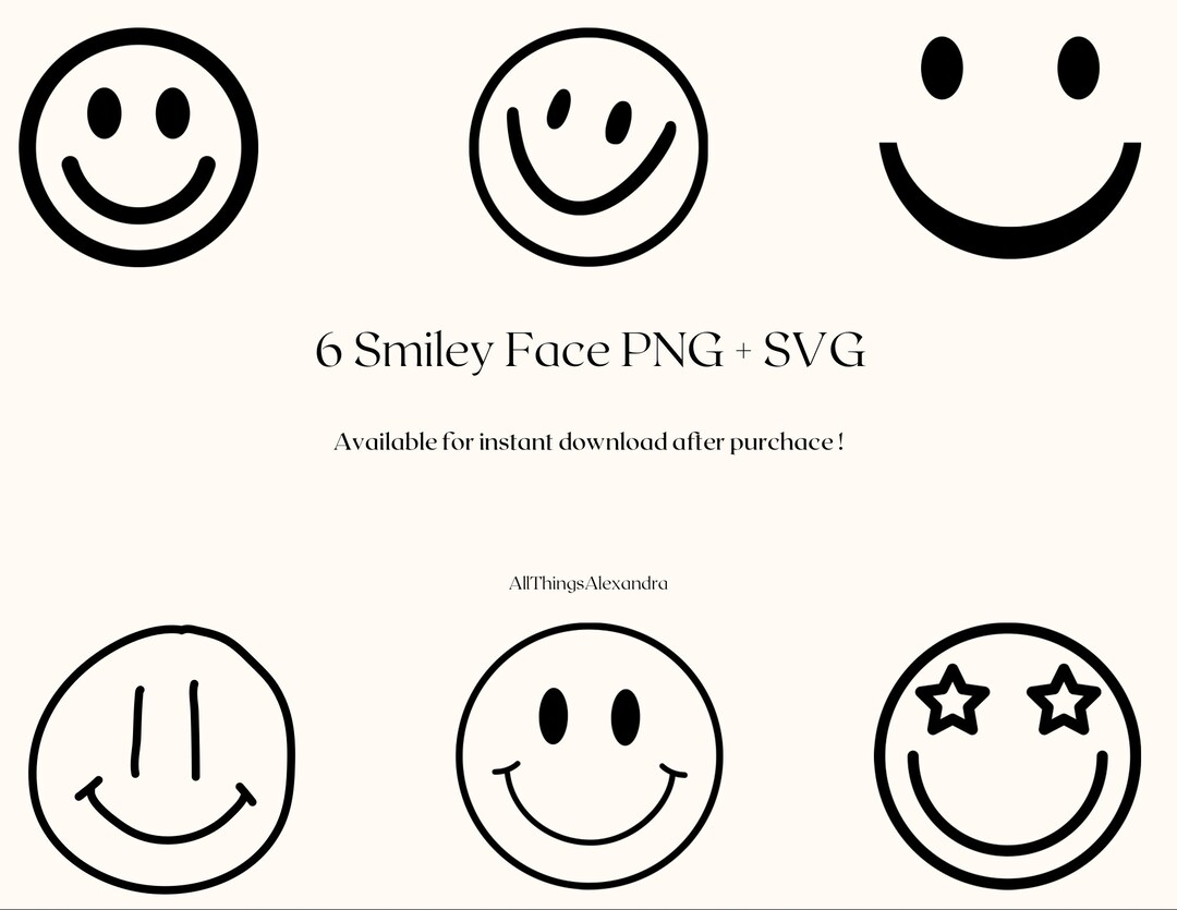 Buy Smiley Face PNG SVG Online in India - Etsy