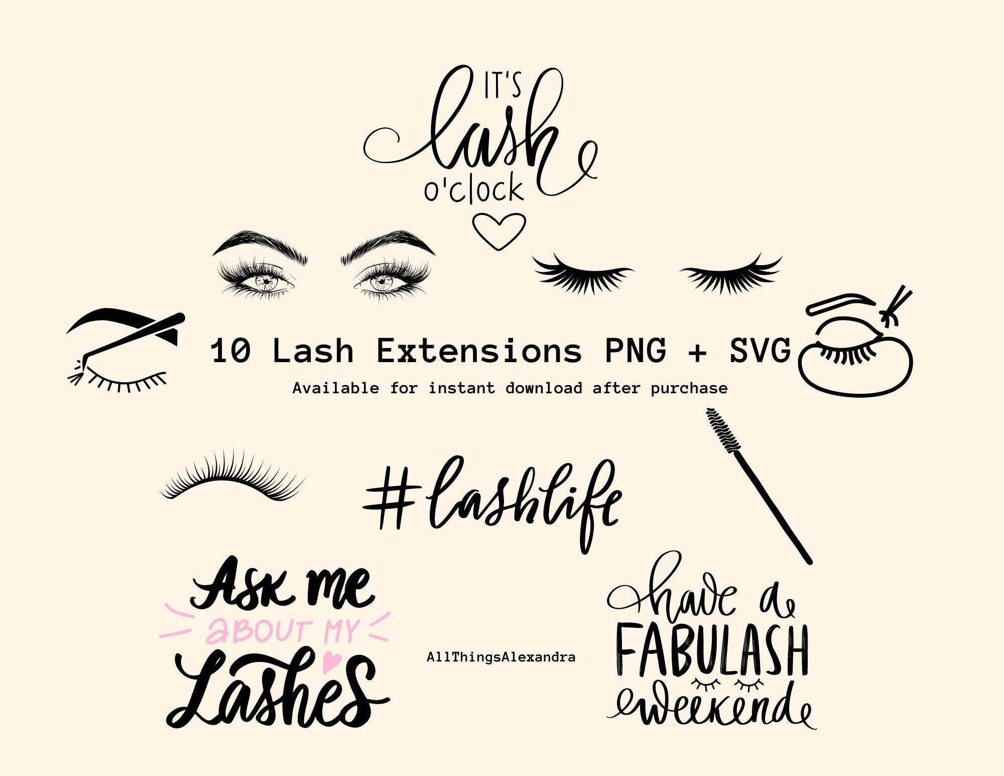 Lash Extensions SVG PNG - Etsy