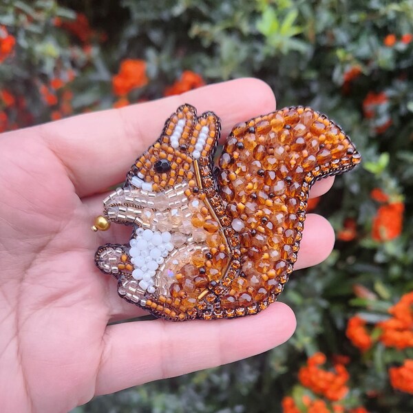 Squirrel Brooch - Etsy