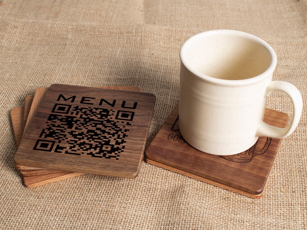 Qr Code Sign, Bulk Wedding Favor, Custom Qr Code, Custom Wood Coaster ...