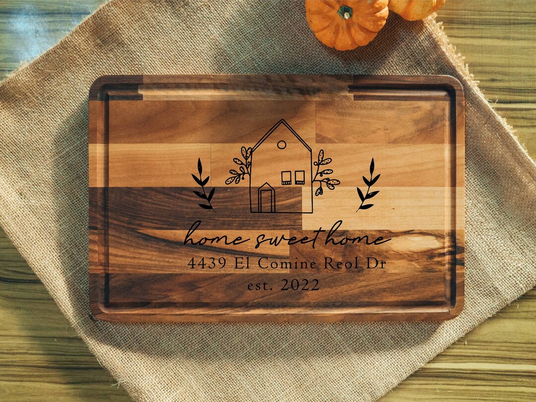 New Home Gift, Housewarming Gift, Custom Cutting Board, Adress Cutting ...