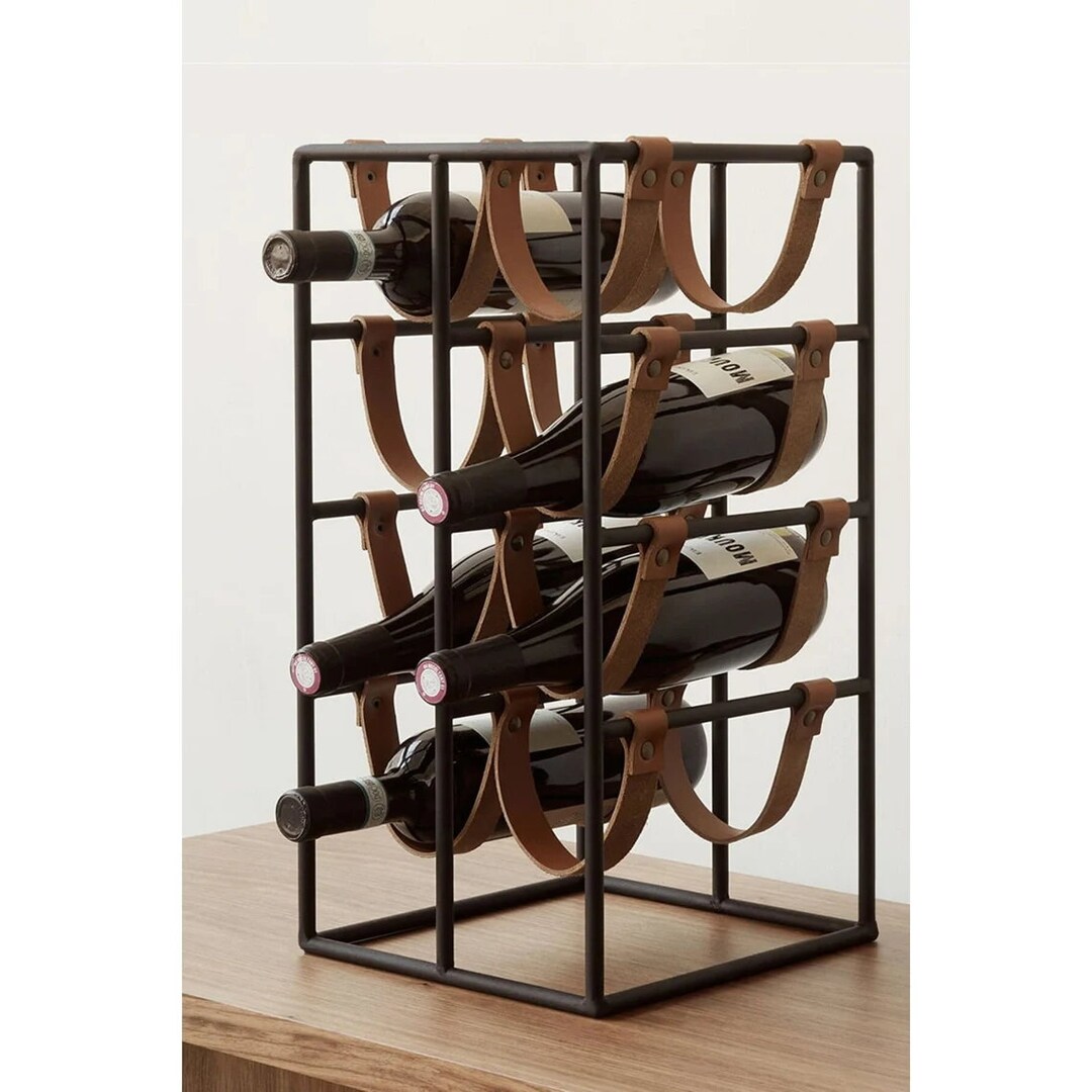 Wine Rack Wine Bottle Holder Leather 8 Bottle - Etsy