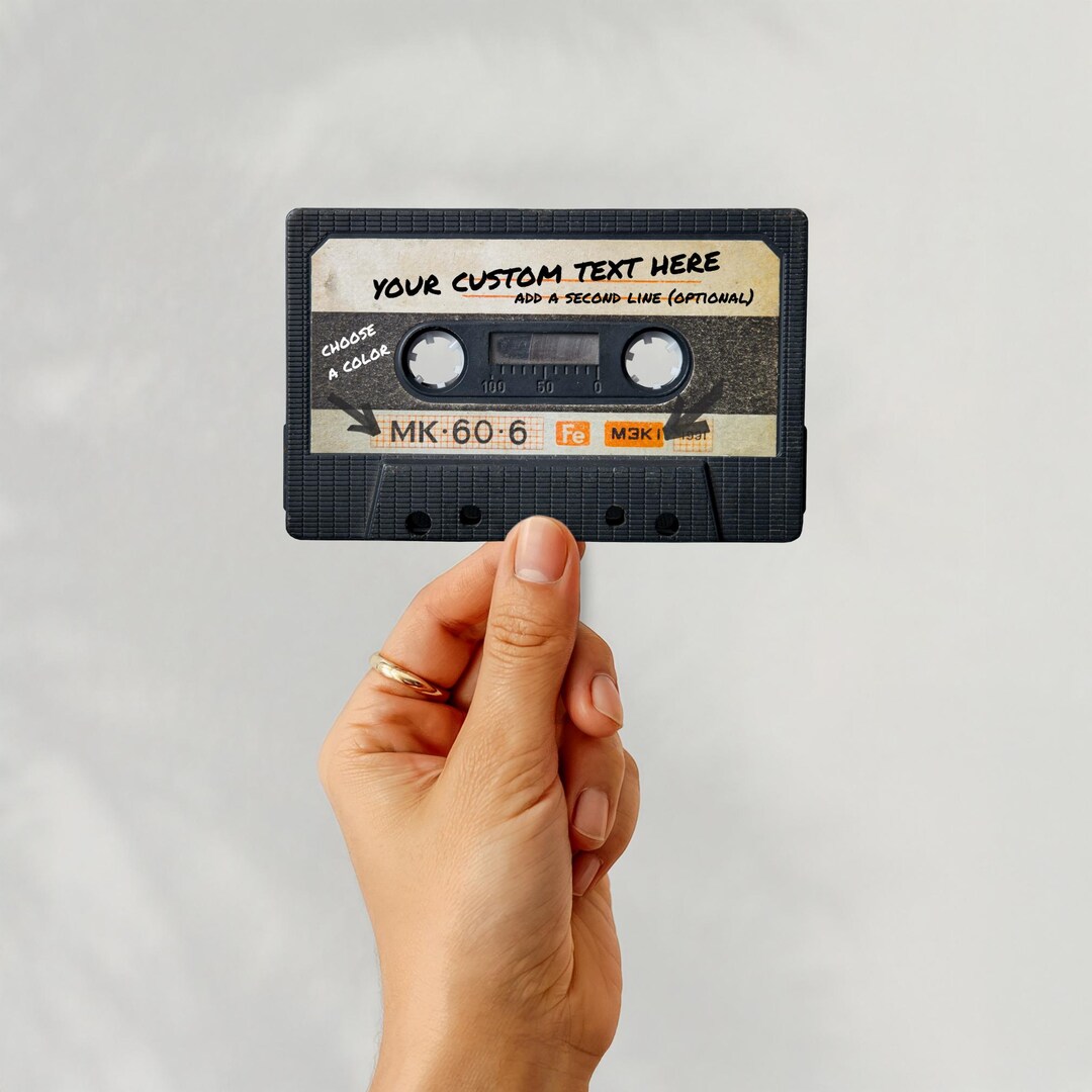 Custom Mix Tape Sticker Set | Customizable Pack of 8 Cassette Stickers ...