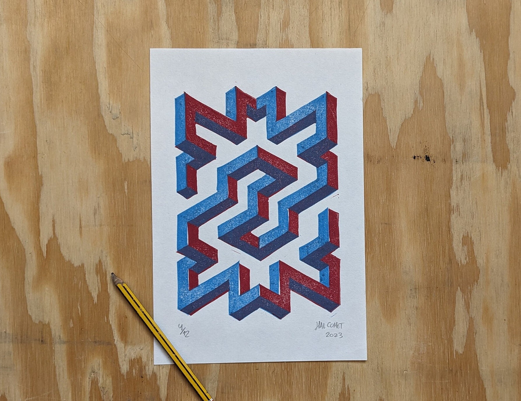 ISO Original Linocut Print - Etsy