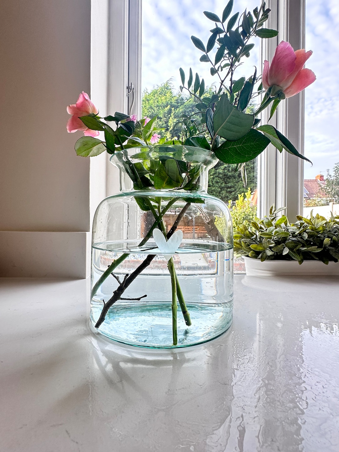 Extra Large Premium Clear Eco Glass Vase With Etched Heart - Etsy