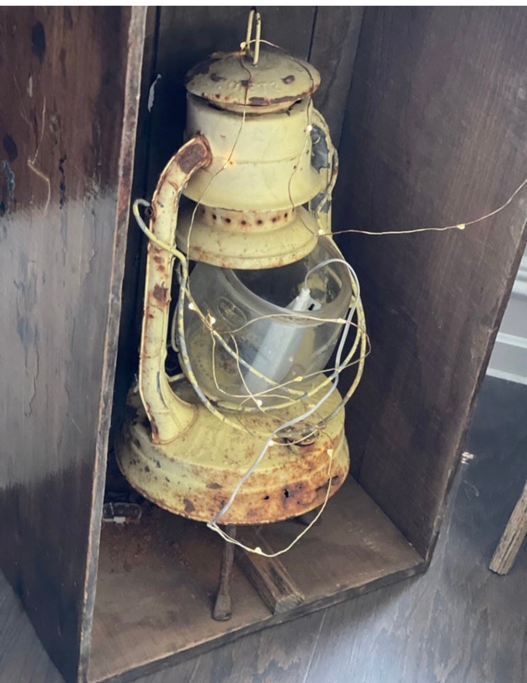 Yellow Chippy Paint Dietz Hurricane Lantern - Etsy